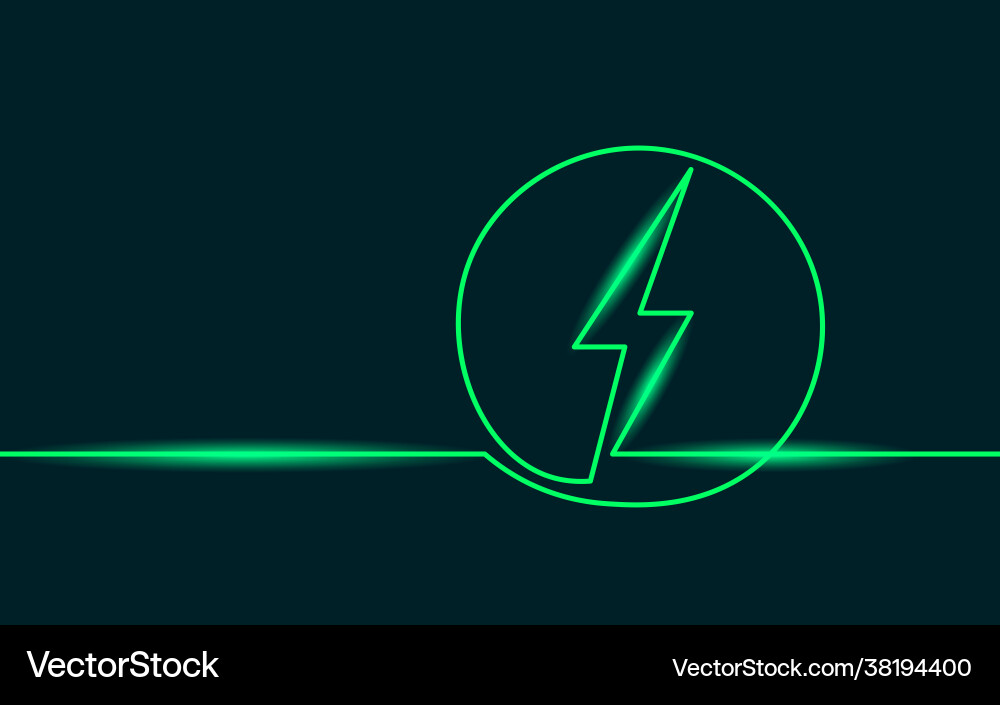 Continuous line art green energy concept Vector Image