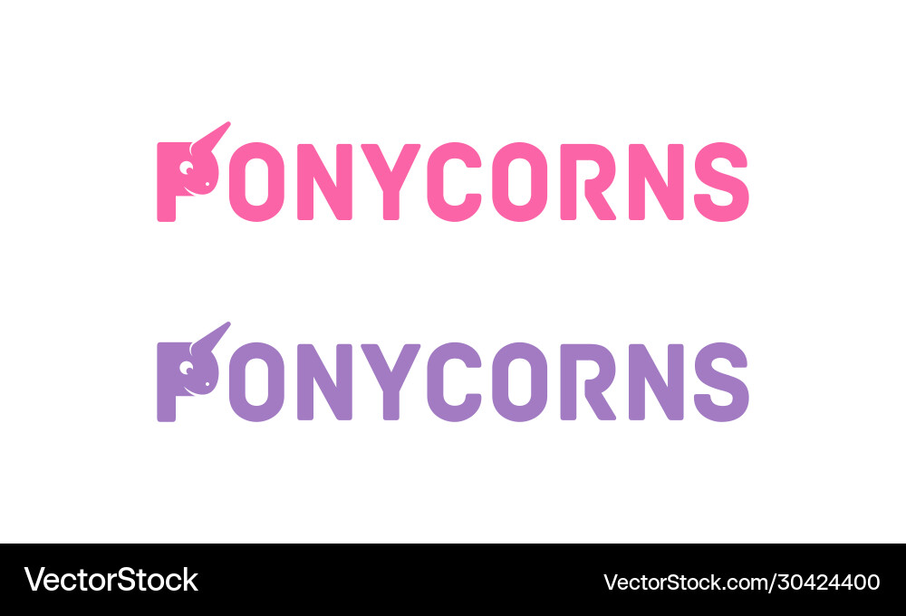Creative pony and unicorn for logo design concept Vector Image