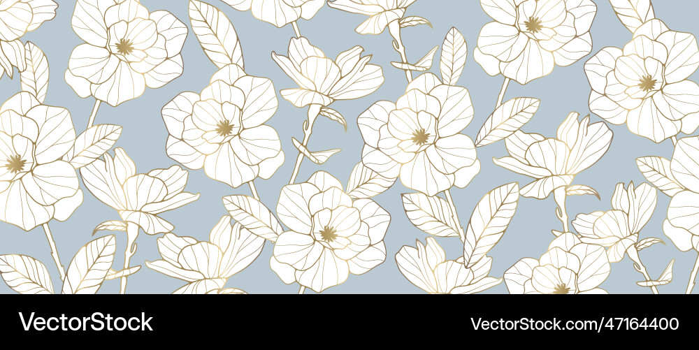 Delicate pale blue floral luxury background Vector Image