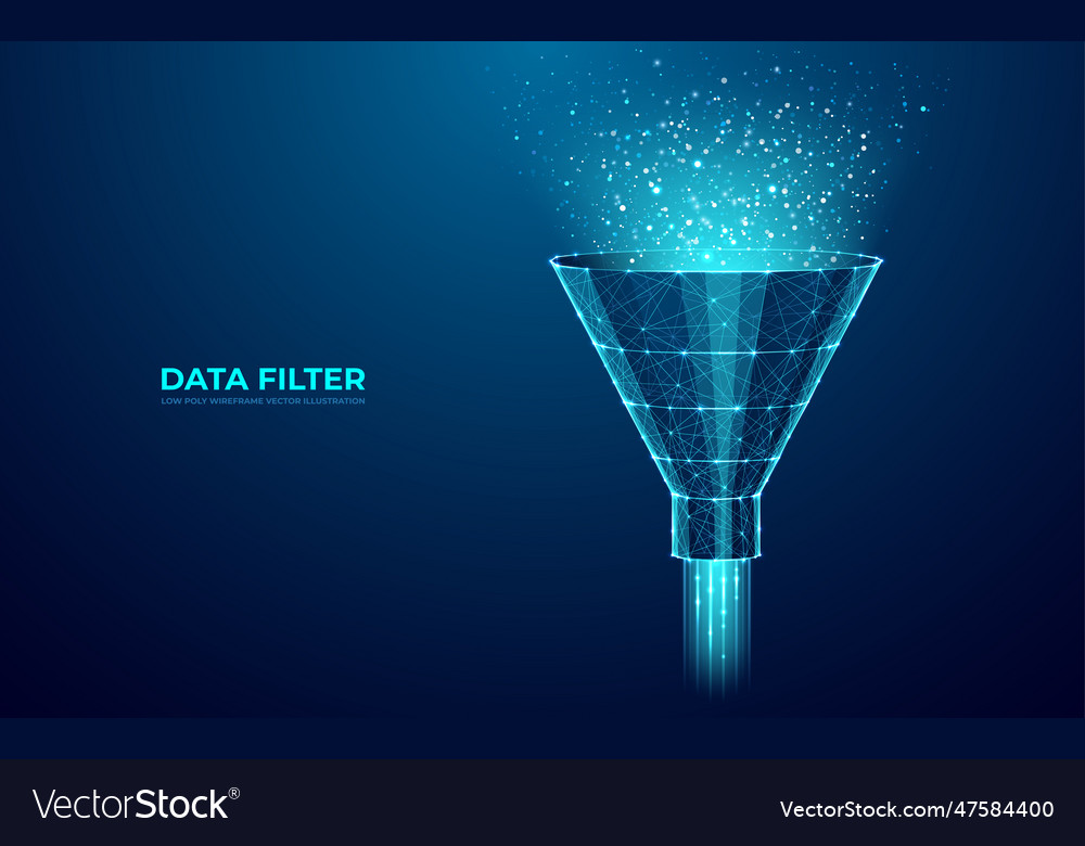 Digital funnel and abstract data flow in techno Vector Image