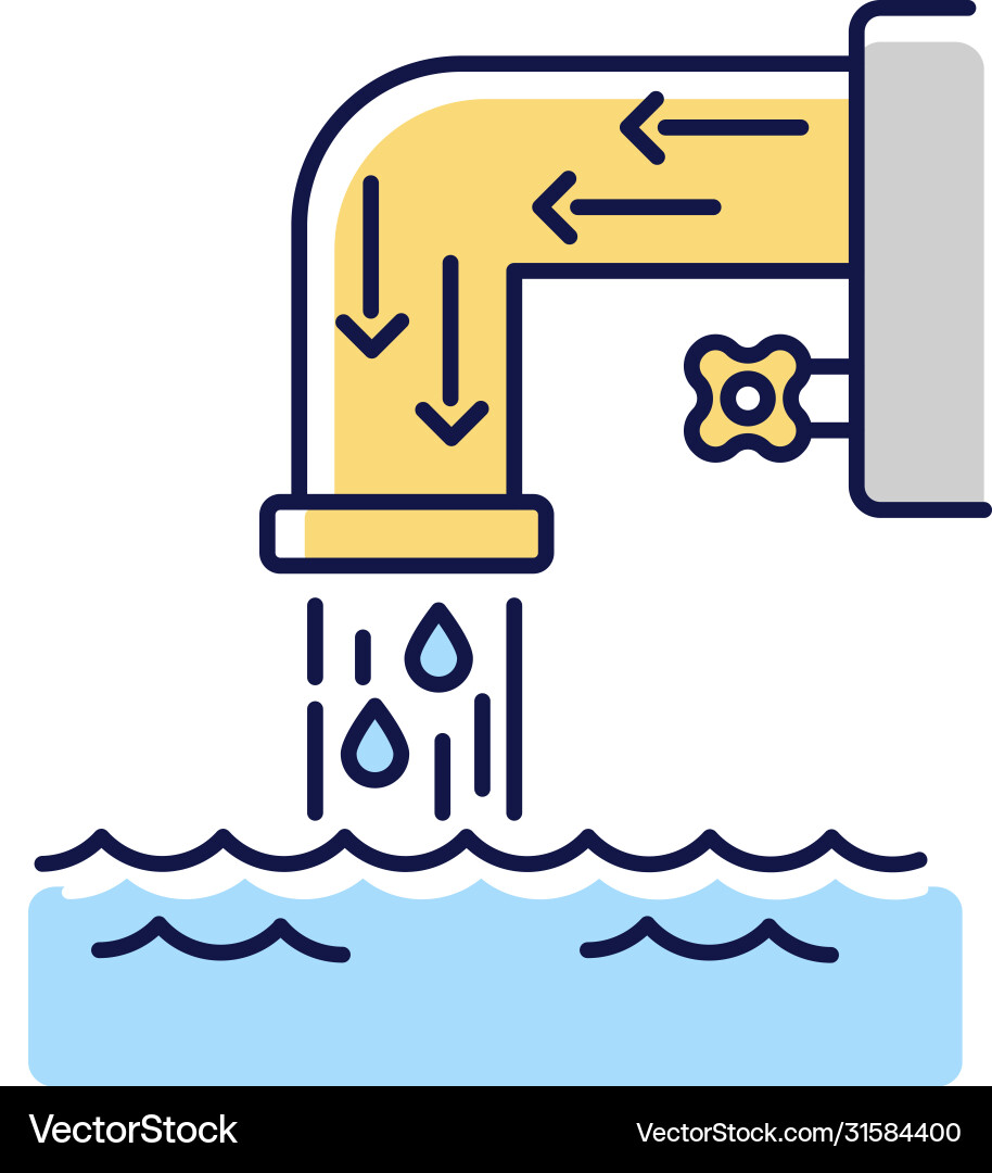 Drainage system rgb color icon Royalty Free Vector Image