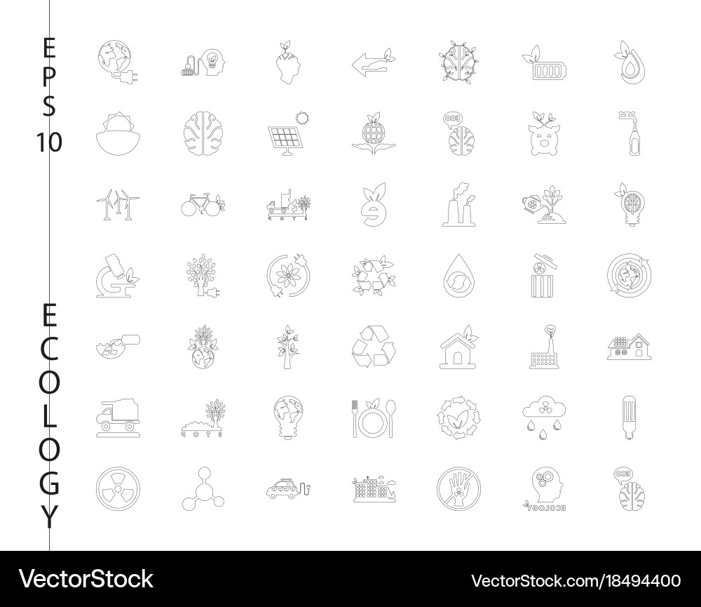 Green ecology and environment icon set in format Vector Image
