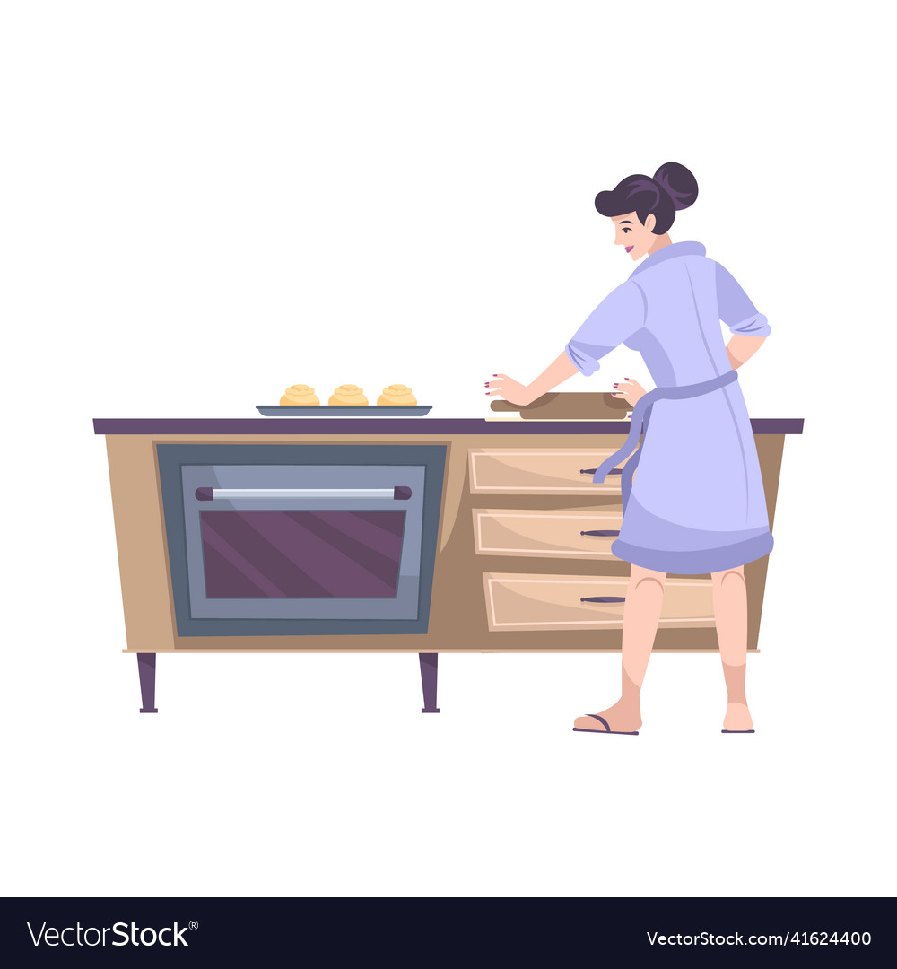 Kitchen bakery flat composition Royalty Free Vector Image