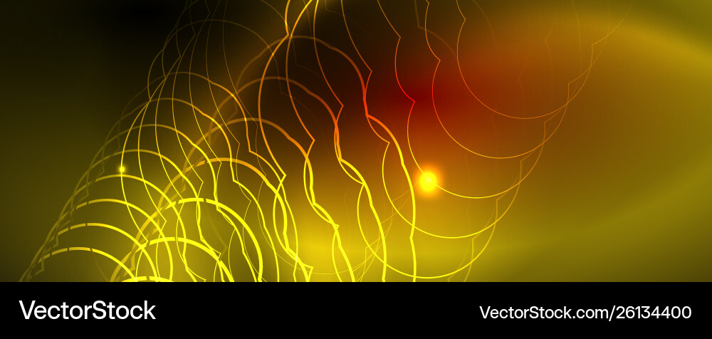 Neon glowing techno lines hi-tech futuristic Vector Image