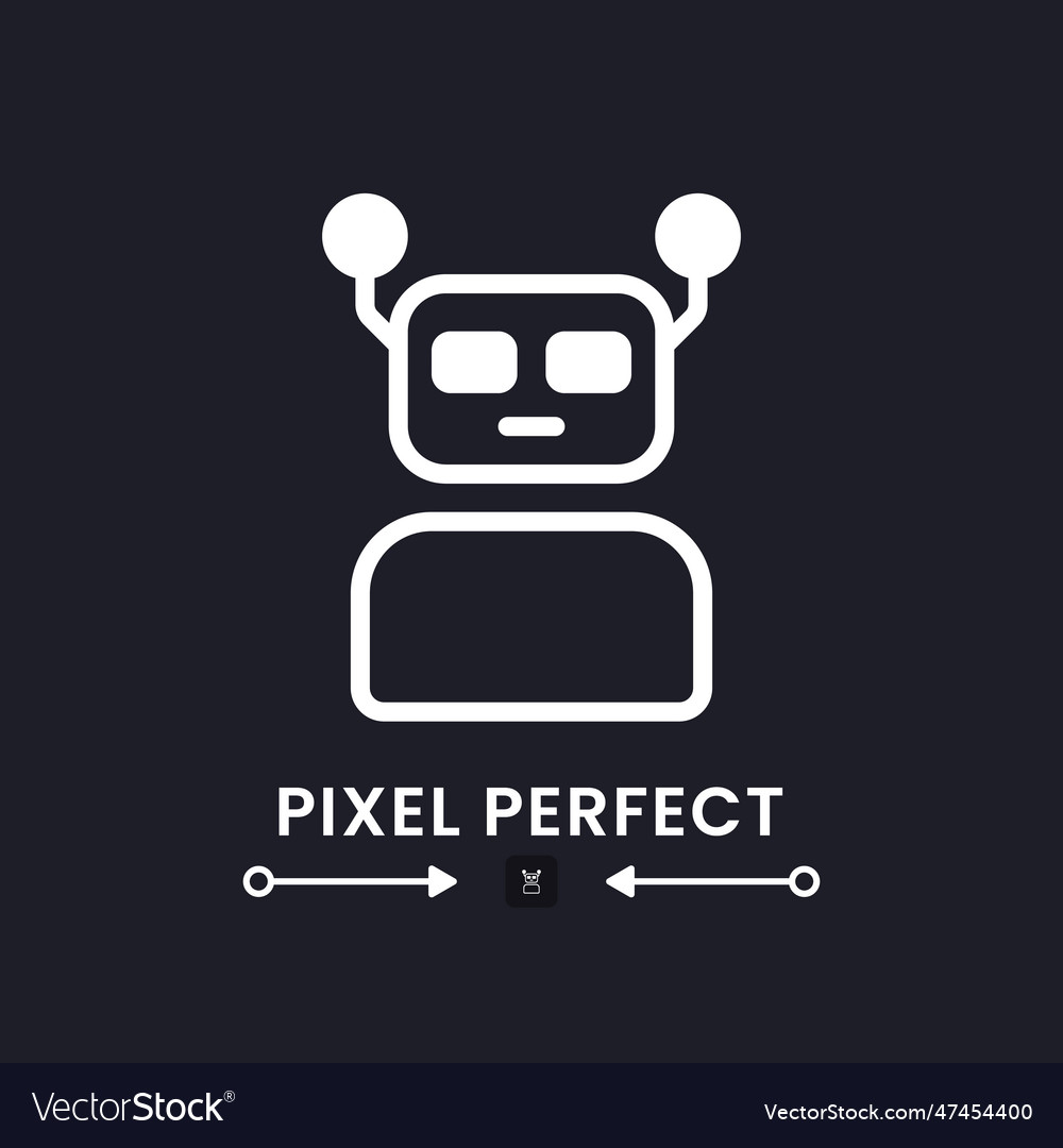 Robot white solid desktop icon Royalty Free Vector Image