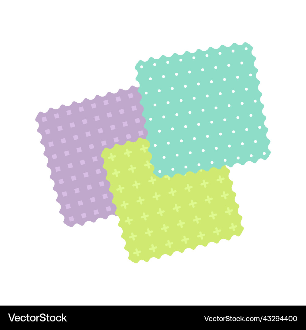 Sewing with cartoon fabric patch isolated on white