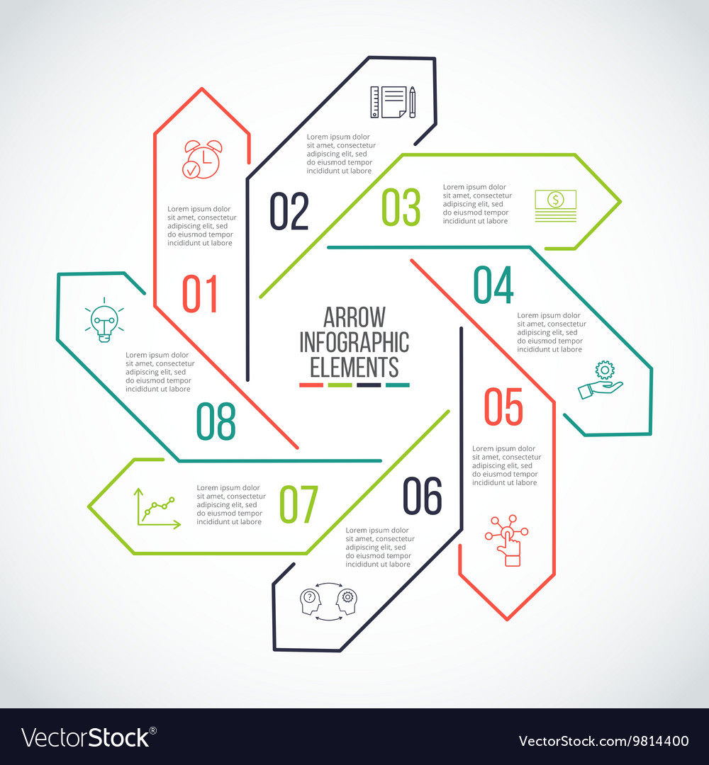 Thin line flat element for infographic Royalty Free Vector