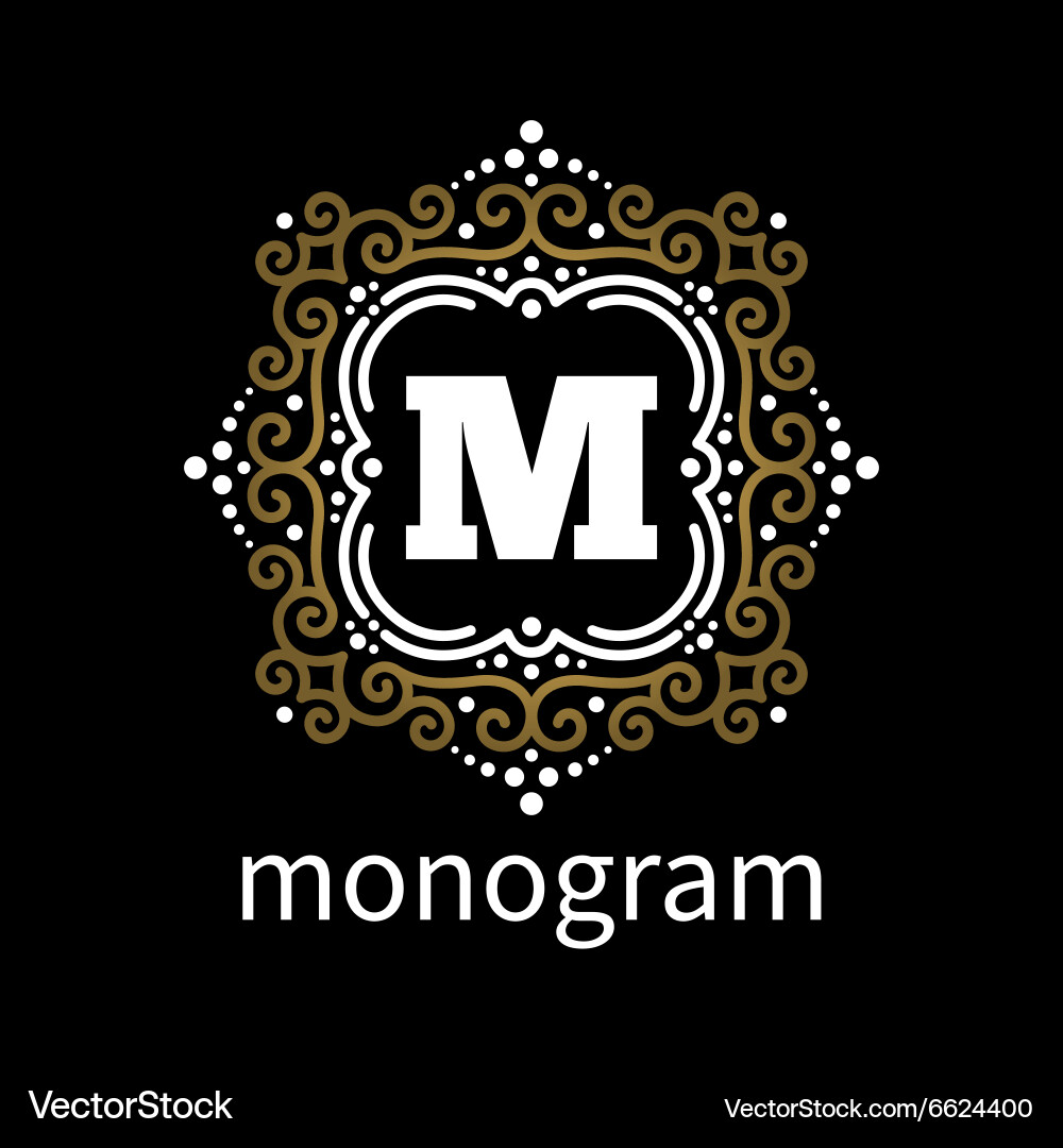 Vintage monogram frame template Royalty Free Vector Image