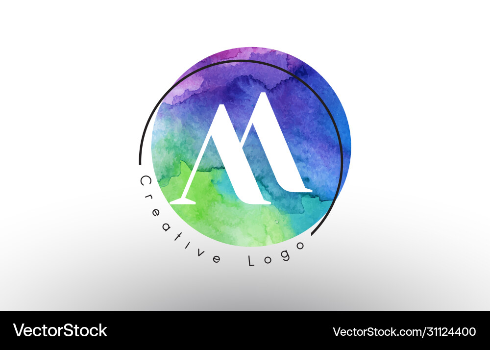 Watercolor aa a letters logo design Royalty Free Vector