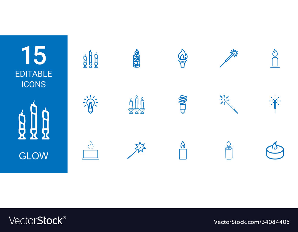 15 glow icons Royalty Free Vector Image - VectorStock