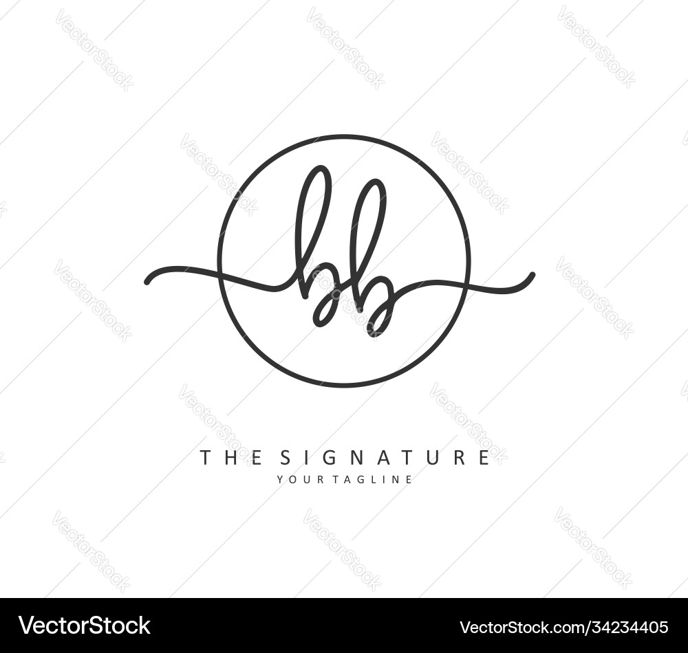 Bb initial letter handwriting and signature logo Vector Image
