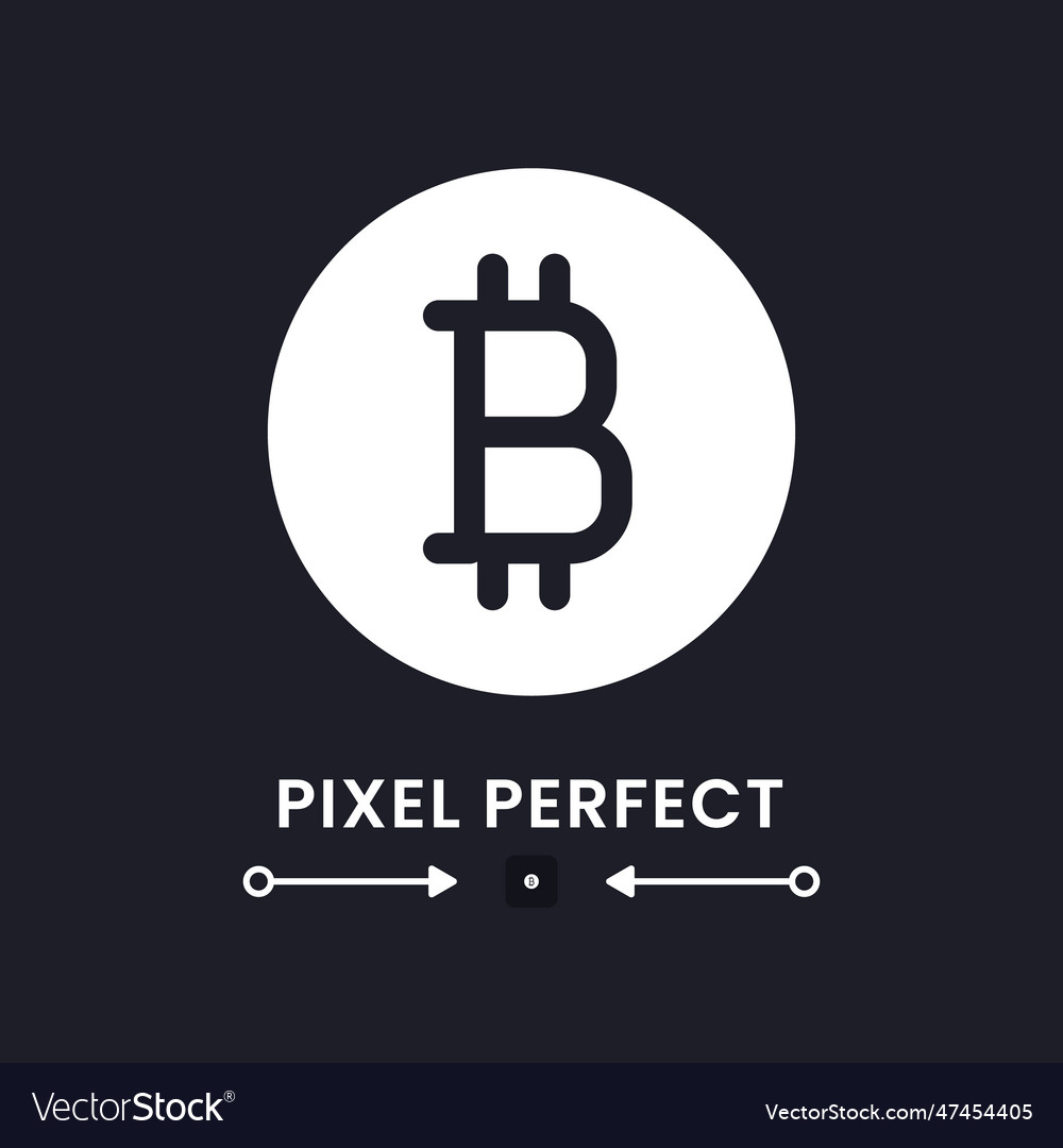 Bitcoin white solid desktop icon Royalty Free Vector Image