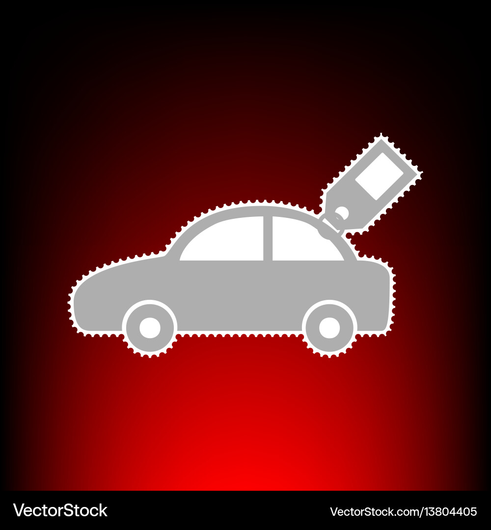 Car with tag Royalty Free Vector Image - VectorStock