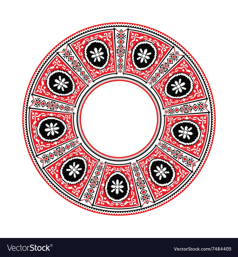 Circular pattern in traditional style Royalty Free Vector
