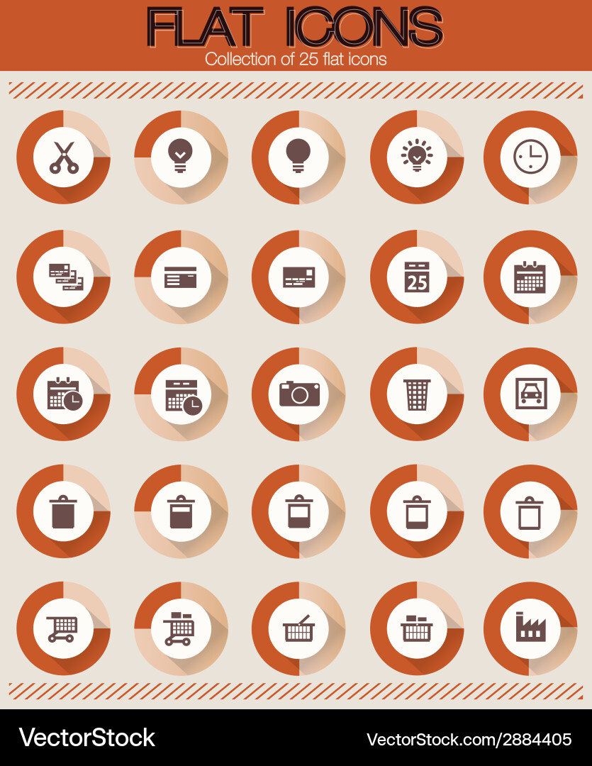 Collection of flat icons Royalty Free Vector Image