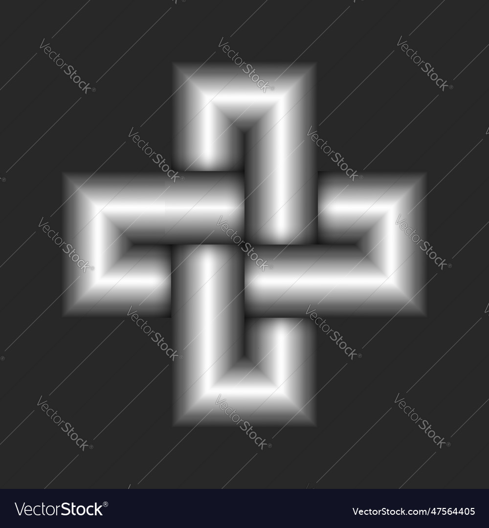 Cross shape logo pattern from metallic parallel Vector Image
