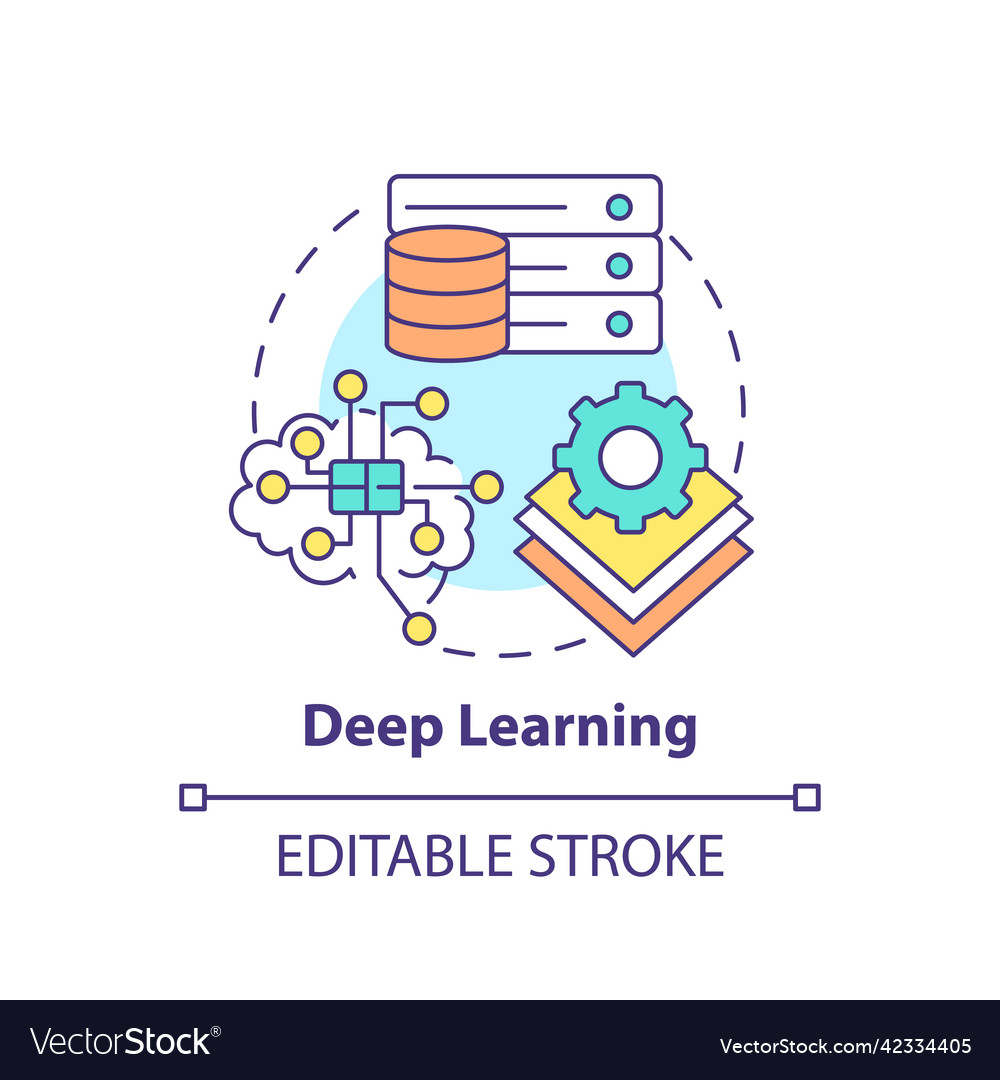 Deep learning concept icon Royalty Free Vector Image
