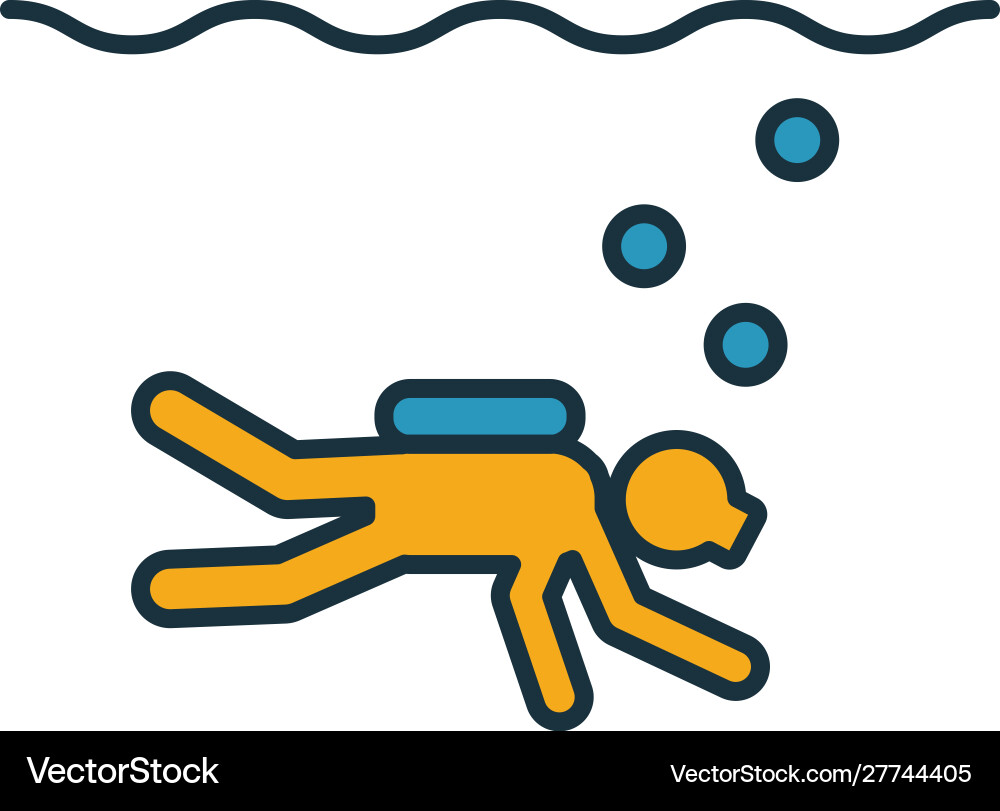 Diving icon simple element from tourism icons Vector Image