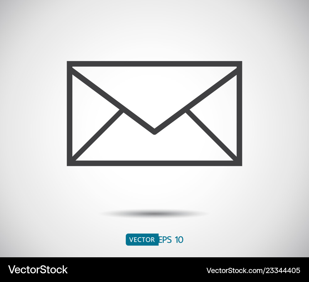 Envelope mail icon flat design style direct Vector Image