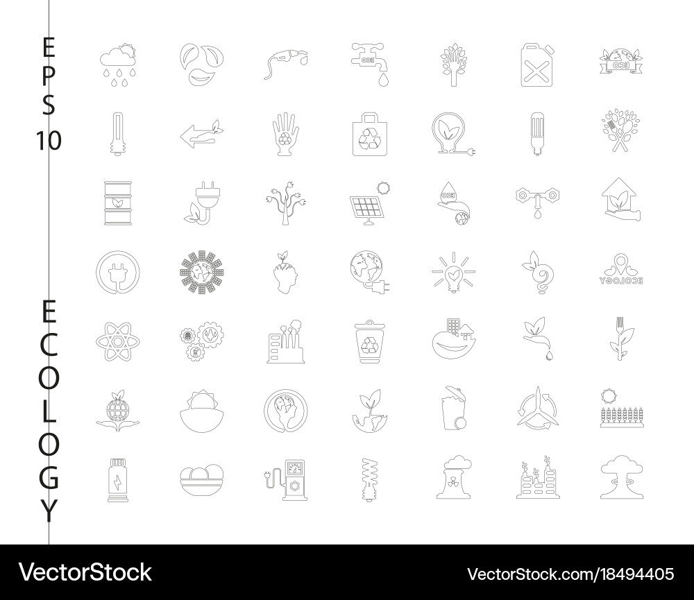 Green ecology and environment icon set in format Vector Image