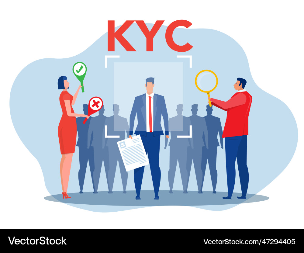 Kyc or know your customer with business verifying Vector Image