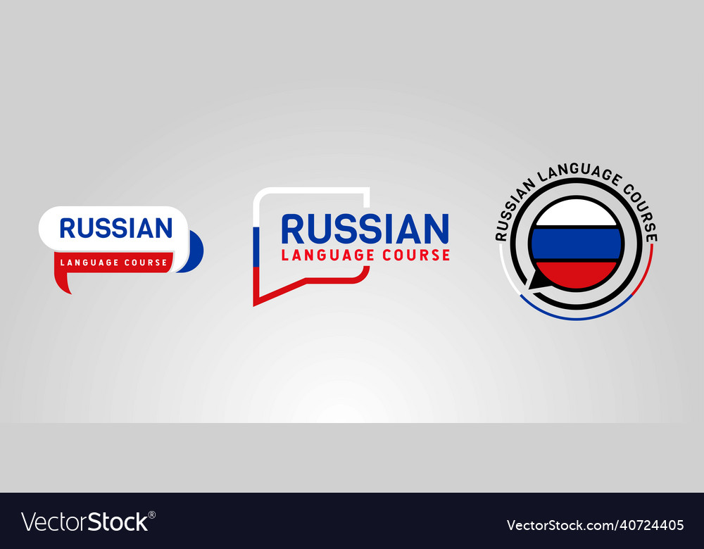 Learning russian language course logo language Vector Image