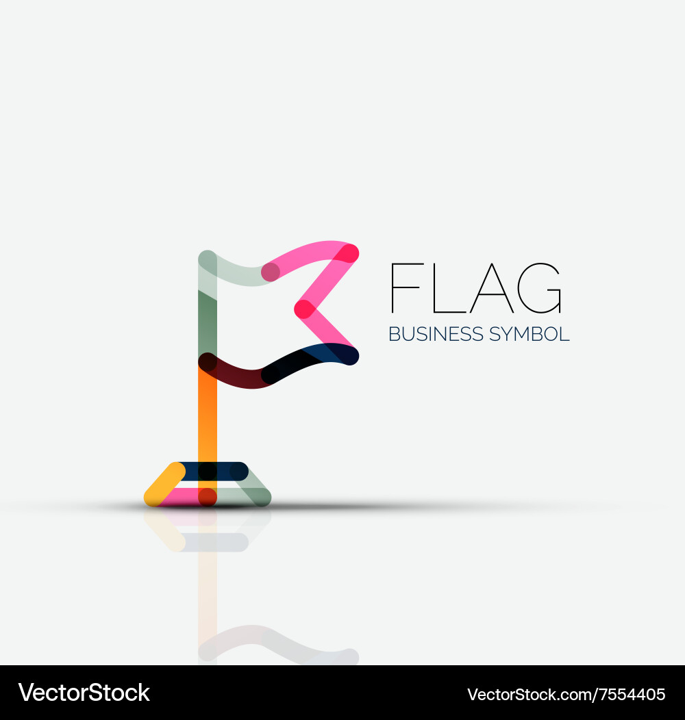 Logo flag abstract linear geometric business icon Vector Image