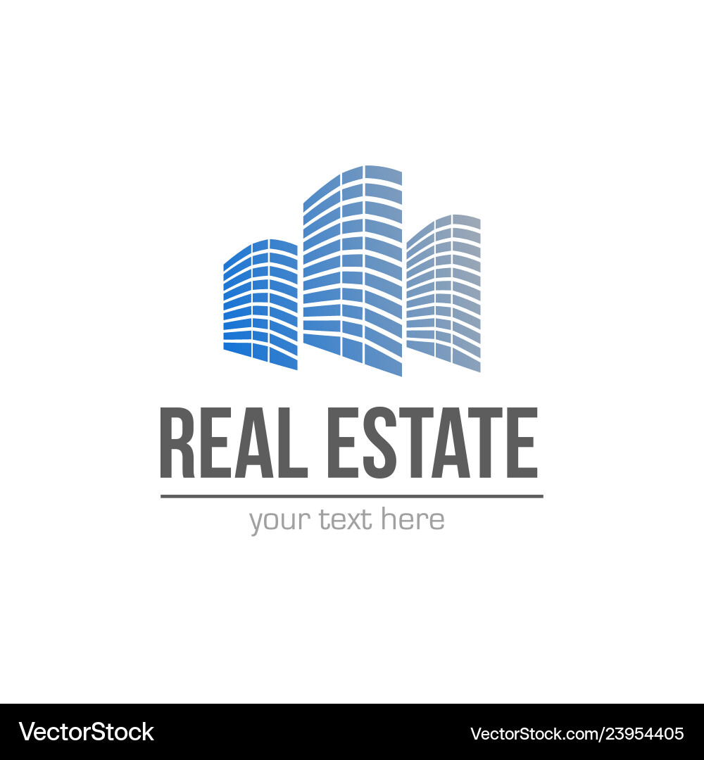 Logo template real estate clean modern Royalty Free Vector