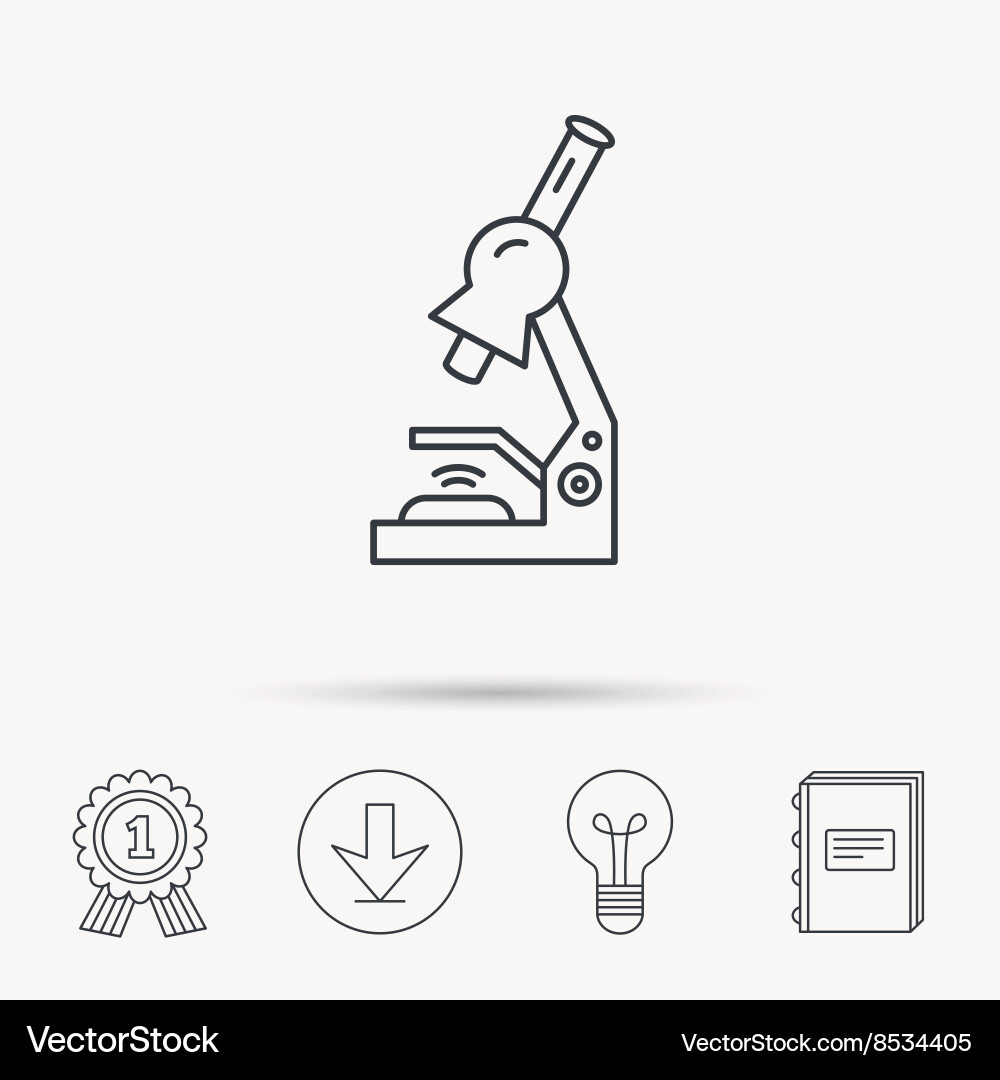Microscope icon medical laboratory equipment Vector Image