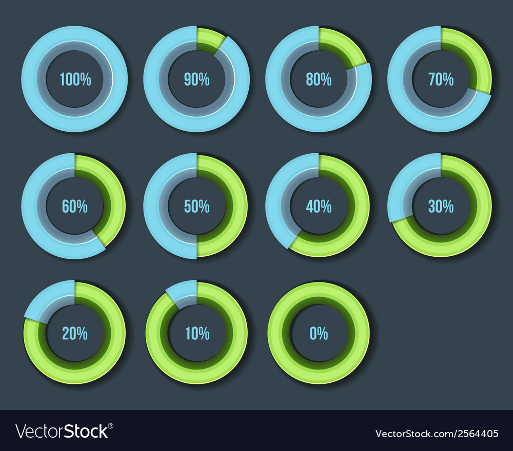 Percentage diagram presentation design elements Vector Image Percentage diagram presentation design elements Vector Image