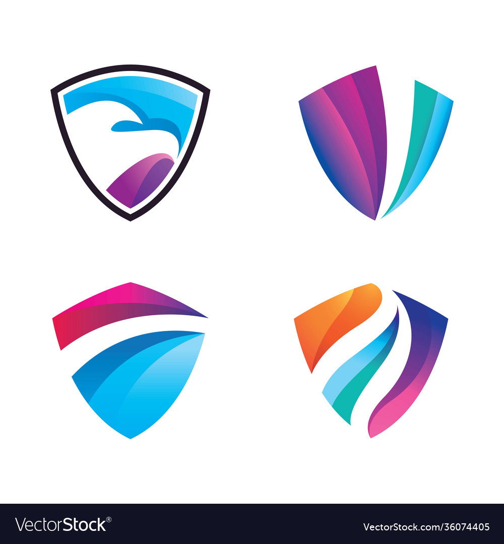 Shield gradient logo design Royalty Free Vector Image