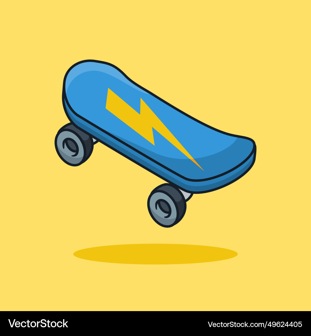 Unique cute skateboard flat design icon graphic Vector Image