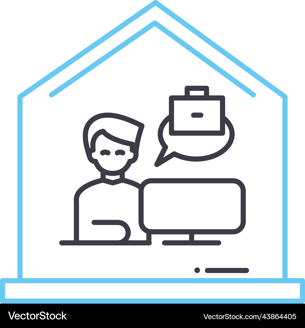 Work from home line icon outline symbol Royalty Free Vector