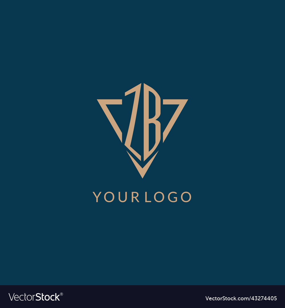 Zb logo initials triangle shape style creative Vector Image