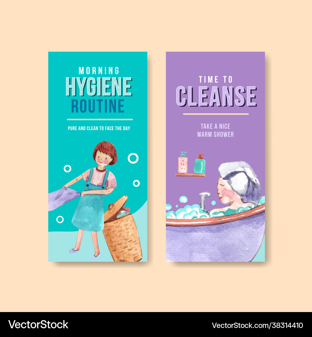 Flyer template with daily life design Royalty Free Vector