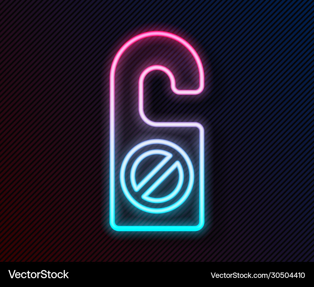 Glowing neon line please do not disturb icon Vector Image