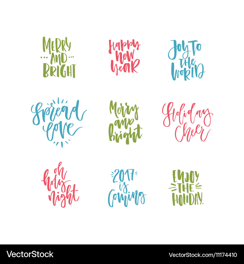 Handdrawn christmas lettering Royalty Free Vector Image