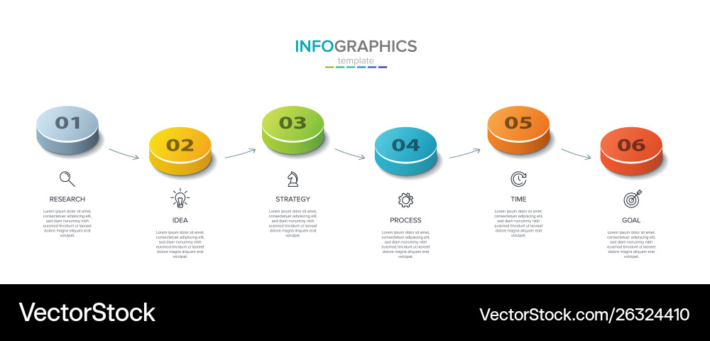 Infographic label template with icons 6 Royalty Free Vector