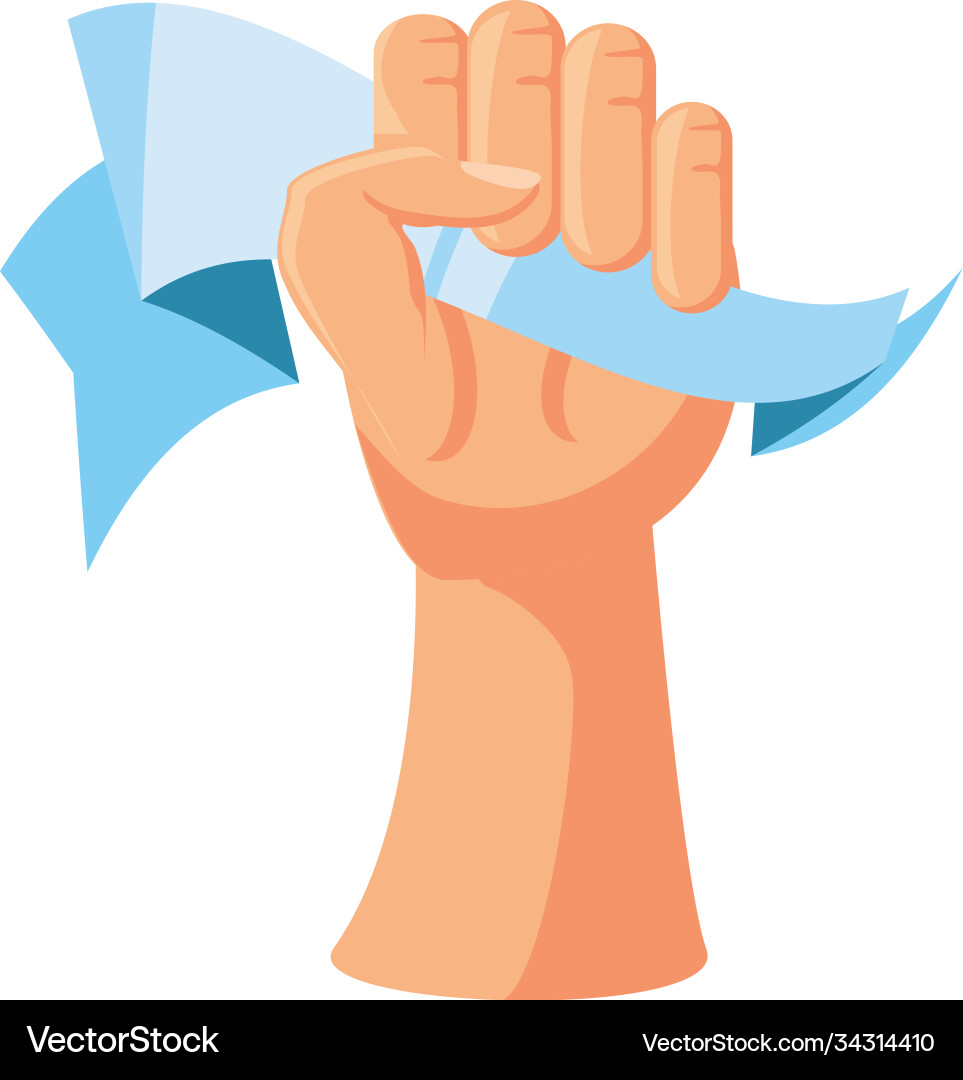 International human rights raised hand holding Vector Image