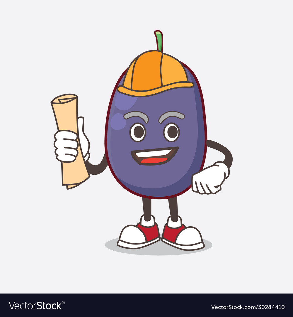 Java plum architect cartoon mascot character Vector Image