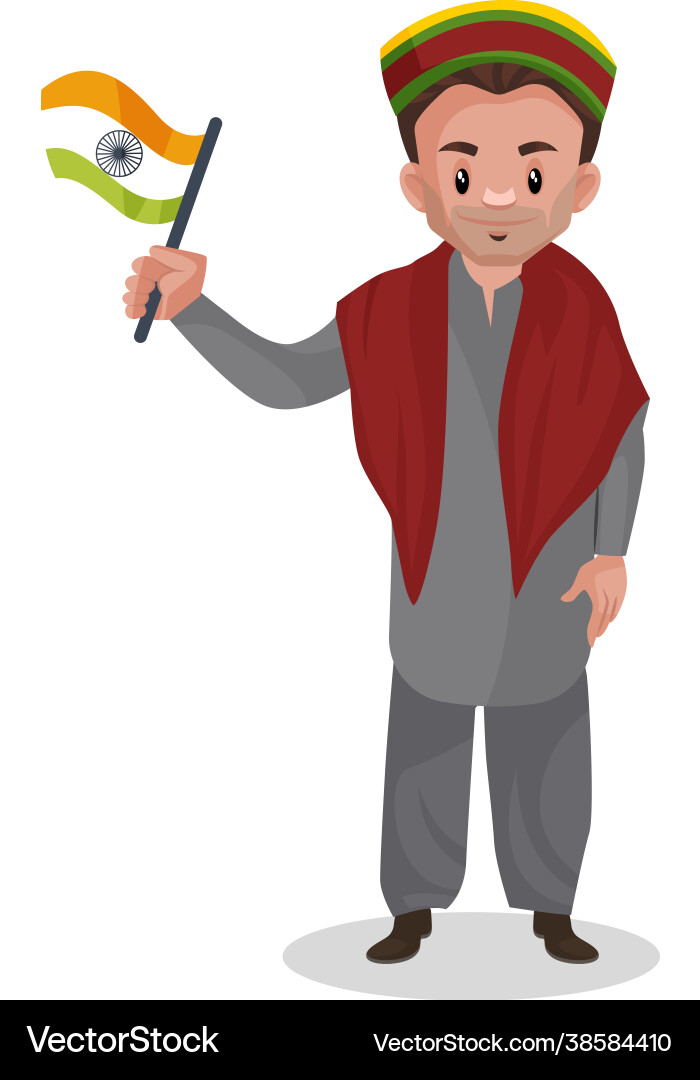 Kashmiri man cartoon character Royalty Free Vector Image