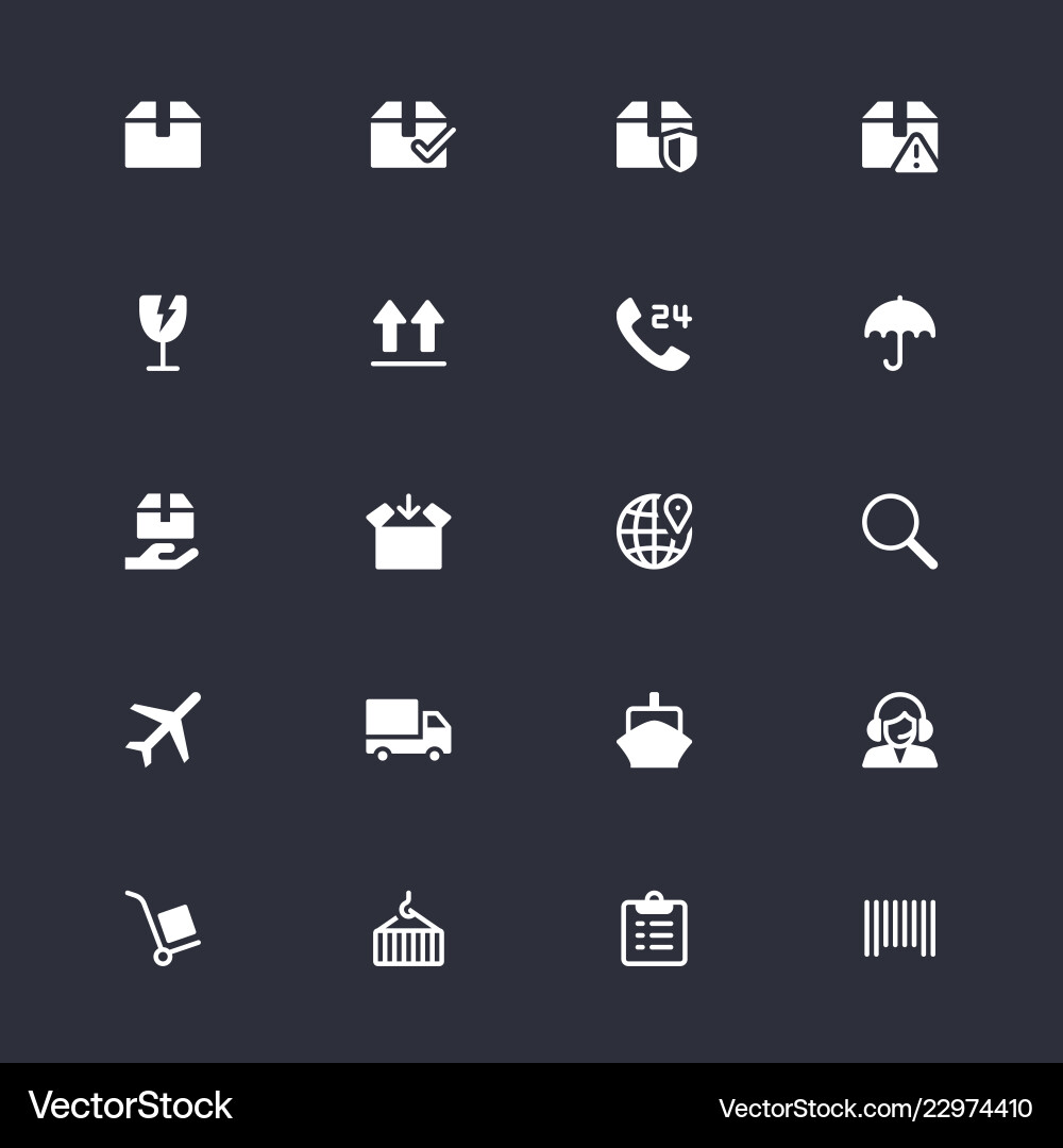 Logistics and shipping simple icons Royalty Free Vector