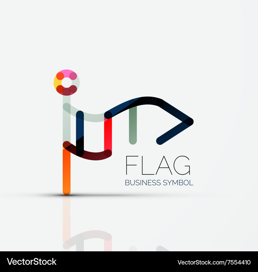 Logo flag abstract linear geometric business icon Vector Image