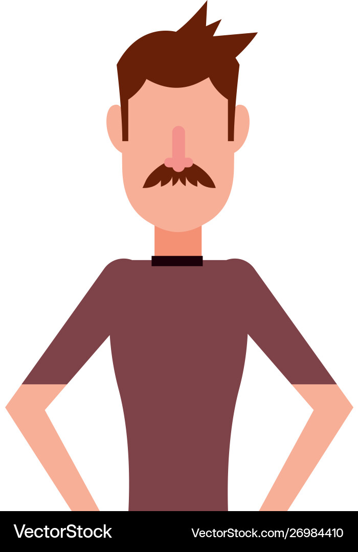Man portrait character on white background Vector Image
