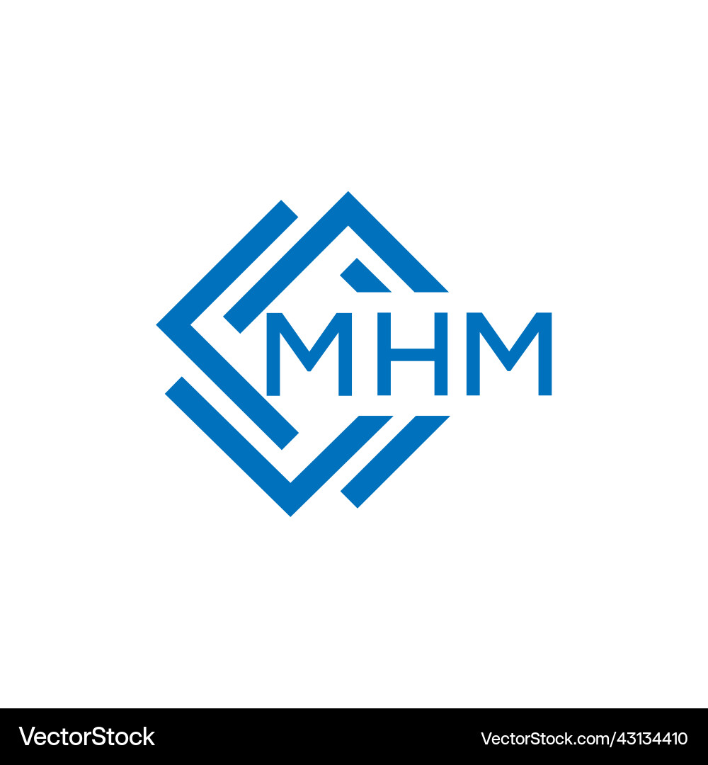 Mhm letter logo design on white background Vector Image
