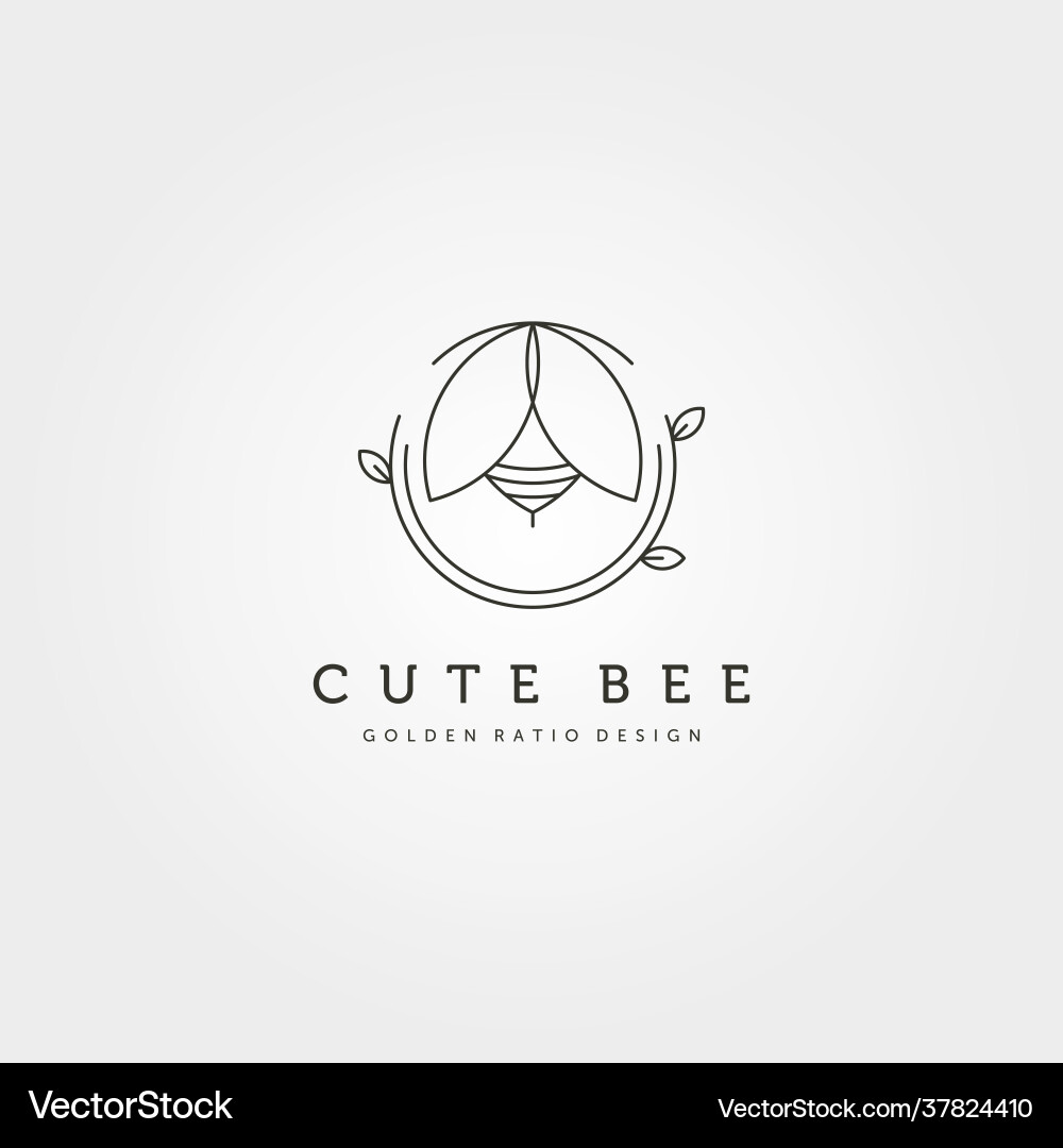Nature cute bee creative logo symbol design Vector Image