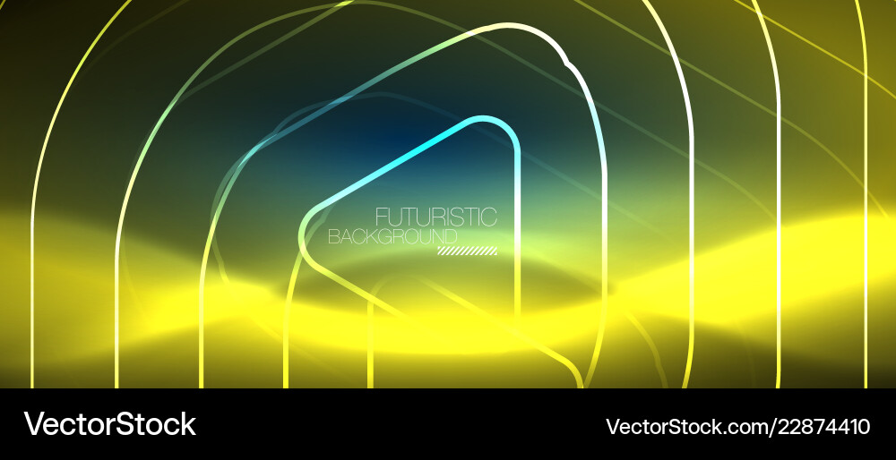 Neon glowing techno lines hi-tech futuristic Vector Image