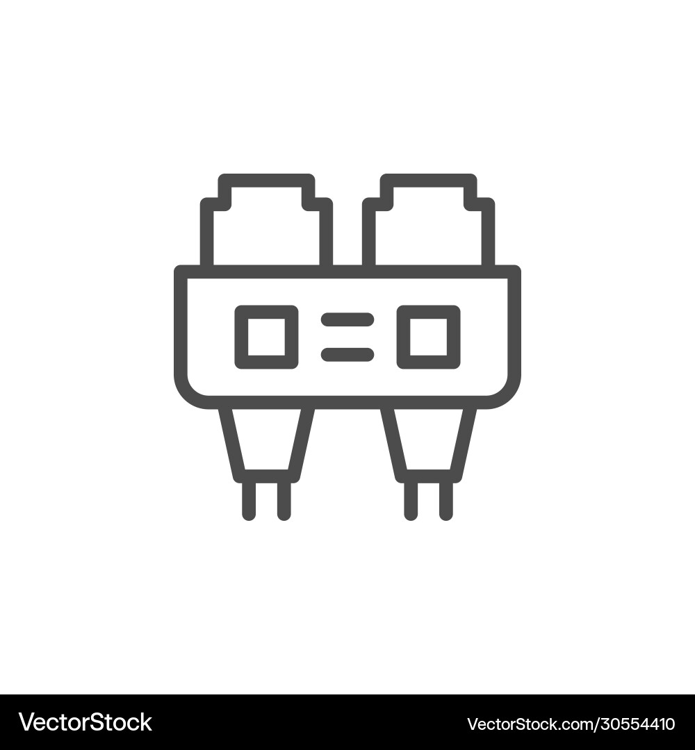 Optical port line outline icon Royalty Free Vector Image
