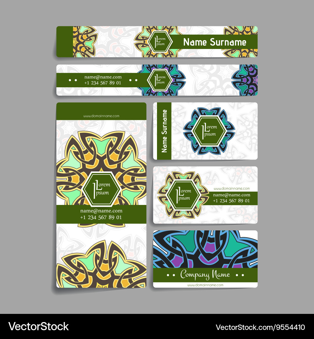Set design templates business card Royalty Free Vector Image