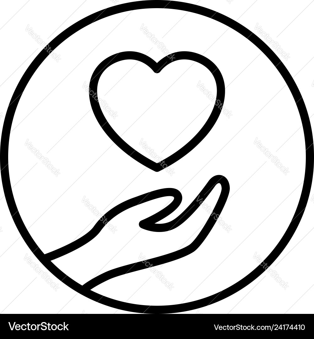 Share love icon give and receive hand Royalty Free Vector